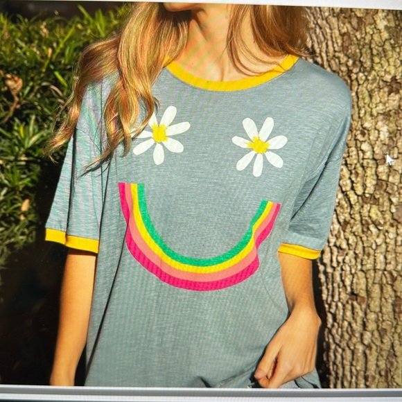 NATURAL LIFE | Tops | New Natural Life Oversized Smiley Tee Shirt ...